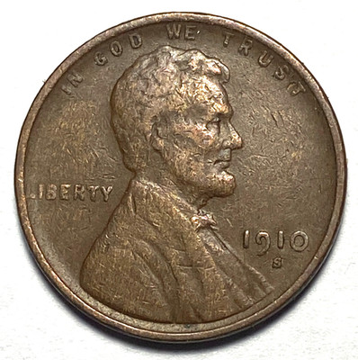 1910 S Lincoln Wheat Cent Penny F-VF Actual Coin Pictured Semi-Key | eBay
