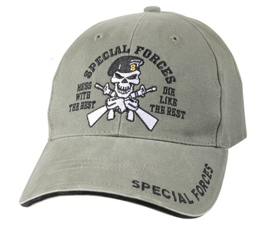 US Army SPECIAL FORCES Ball Cap Olive Skull Beret Ranger Airborne OD ...