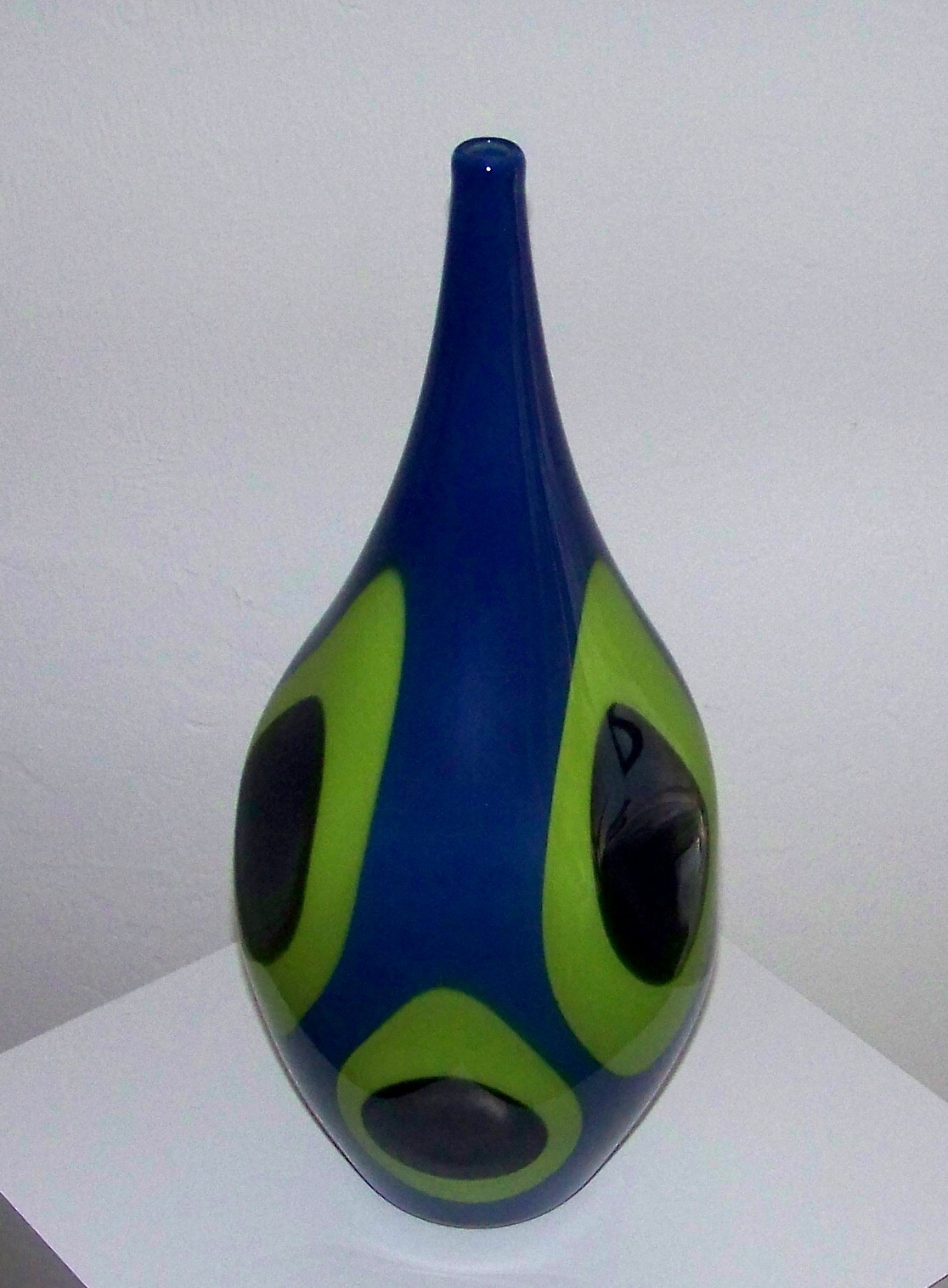 Tony Cray Spot Bottle Handblown Vase - Blue/Green/Black | eBay