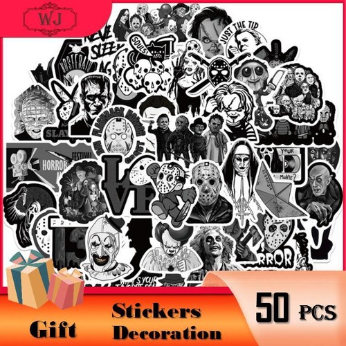 50pcs Horror Scary Movie 1 Black White Film Vinyl Stickers Laptop Pad ...