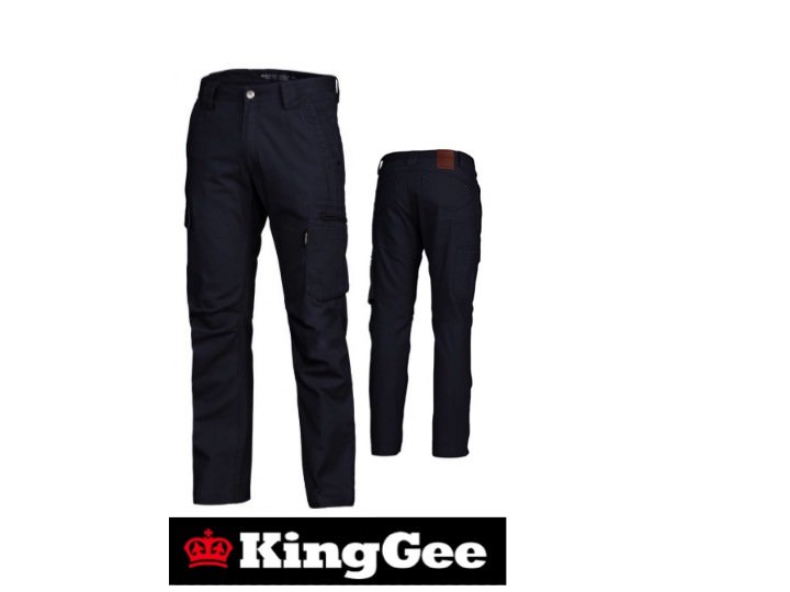 KING GEE MENS 'TRADIE' NARROW FIT 100% COTTON CANVAS CARGO WORK PANTS ...