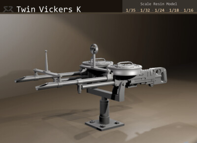Twin Vickers K - 1/35, 1/32, 1/24, 1/18, 1/16 resin model | eBay UK