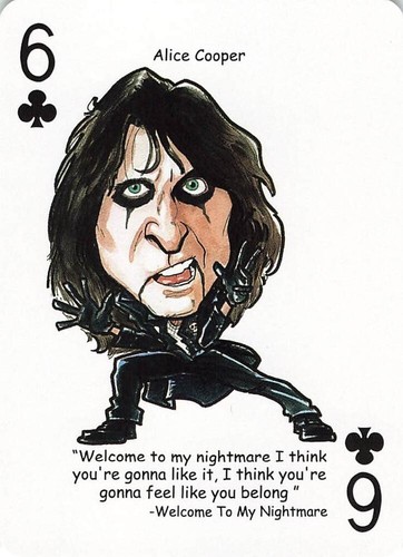 Alice Cooper 6 of Clubs - Rock N Roll Music Legends Playing Card | eBay