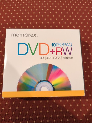 NEW Memorex DVD+RW 4x 4.7GB/Go 120 Min. Discs 10-Pack Blank Media | eBay