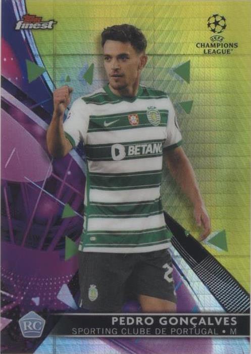2021-22 Topps Finest UCL - Pedro Goncalves #84 Yellow Prism Refractor ...