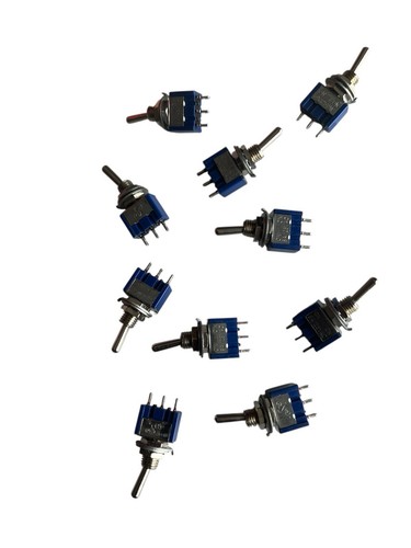 10-Pack Mini Toggle Switch SPDT– 3-Position ON/OFF/ON 6A AC125V Micro ...