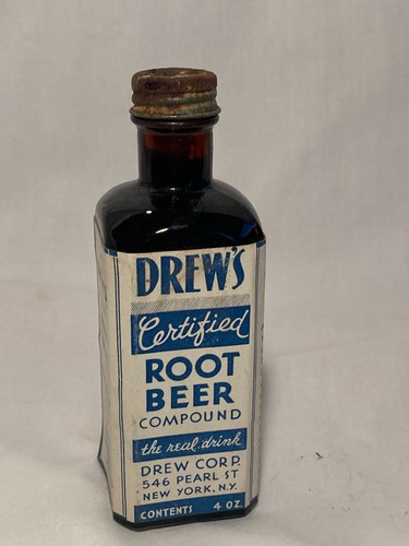 c1920s Drew's Root Beer Compound Drew Corp. New York NY Extract Bottle ...