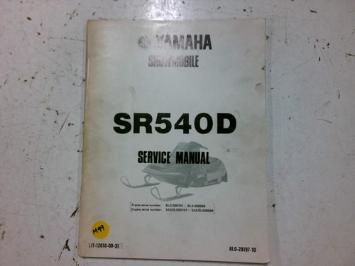 Vintage 1980 Yamaha SR540 Service Manual LIT-12618-00-31 8LO-28197-10 M99 | eBay