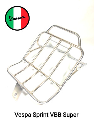 Back Case Rack Rear Chrome Vespa Piaggio Sprint SuperSprint GL GT Rally ...