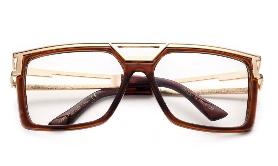 Hip Hop Rapper Clear Lens Eye Glasses Retro Large Over sized Clear Lens ...