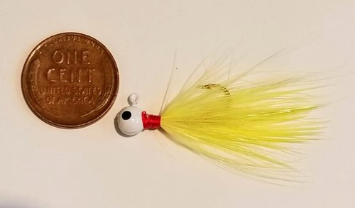 1/32 oz Micro Panfish Jigs Marabou Feather Crappie Sunfish Bluegill ...