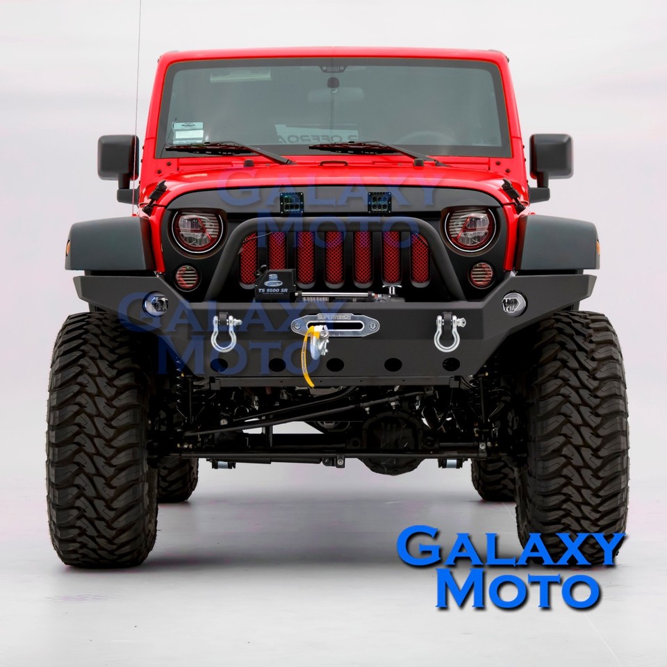 Front+Rear Bumper+Side Rock Slider Armor Rocker Guard for 07-18 Jeep JK ...