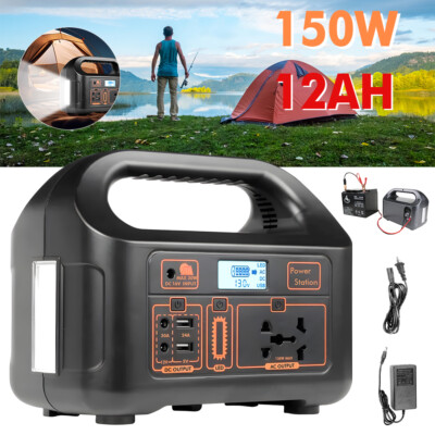 150W Portable Power Station Solar Generator DC USB Power Bank AC Outlet ...