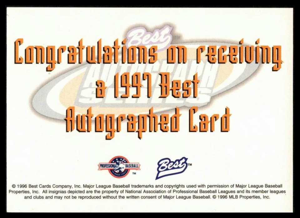 1995 BEST AUTOGRAPHS #AU3 JAY PAYTON NEW YORK METS/AU | eBay