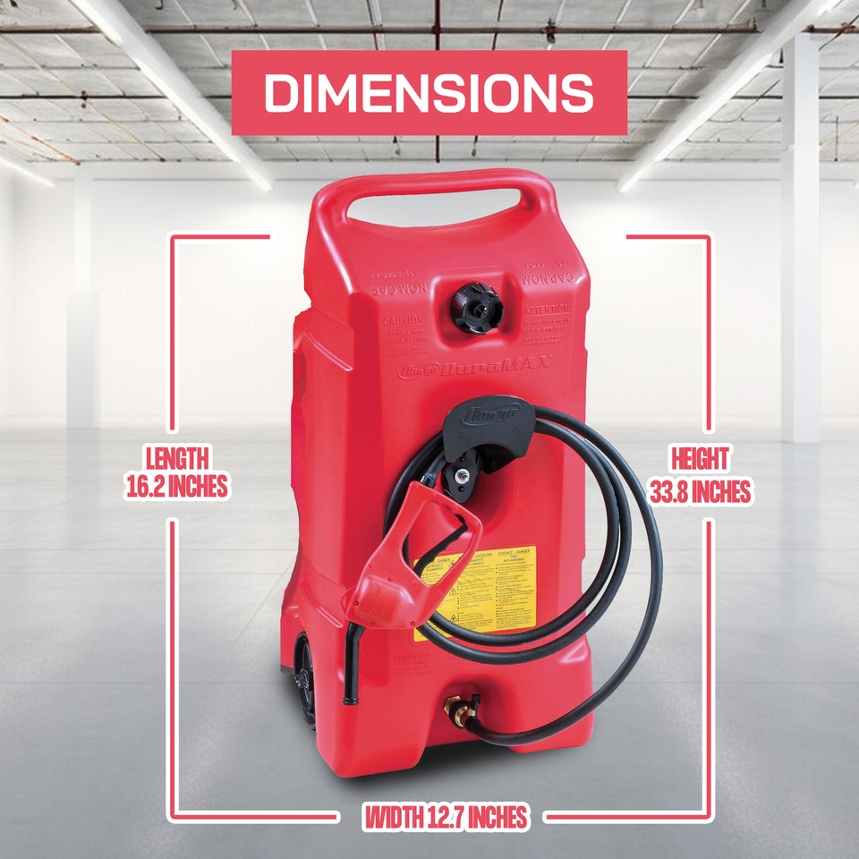 Scepter Flo N Go DuraMax 14 Gallon Gas Fuel Tank Container with Pump ...