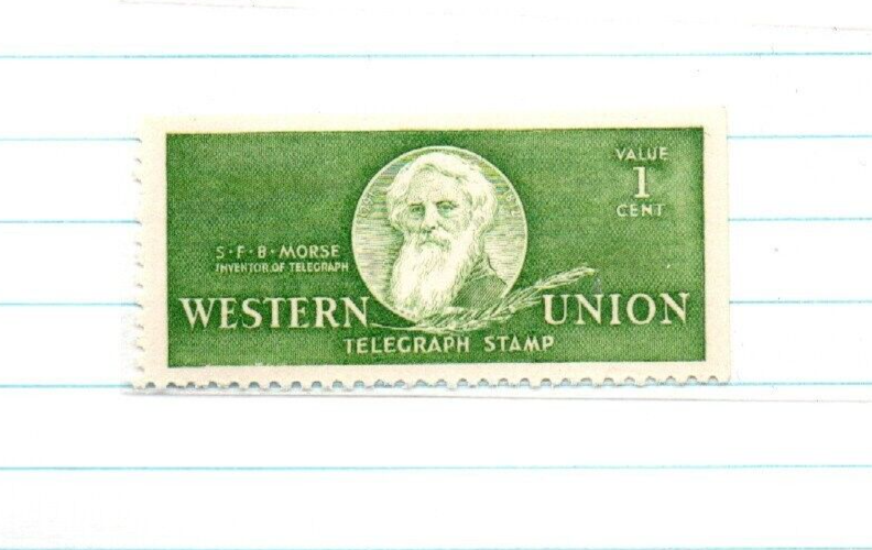USA Western Union Telegraph Stamp Sc 16T99 Yellow Green 1940 MNH 1 Cent ...