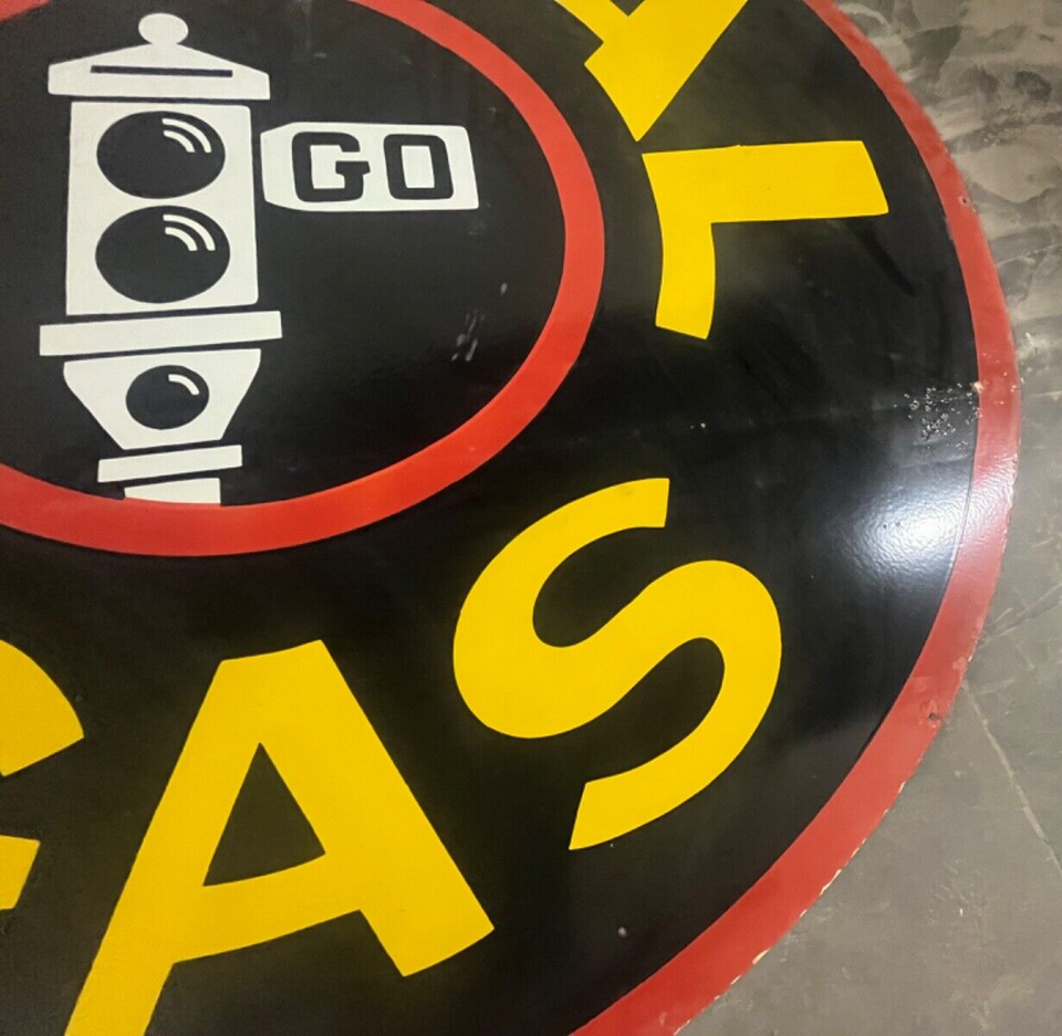 Vintage Signal Gas & Oil Porcelain Enamel Sign 72x72 Inches SSP. | eBay