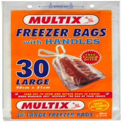 MULTIX LARGE FREEZER BAGS WITH HANDLES 30S (Carton of 12) | eBay Australia