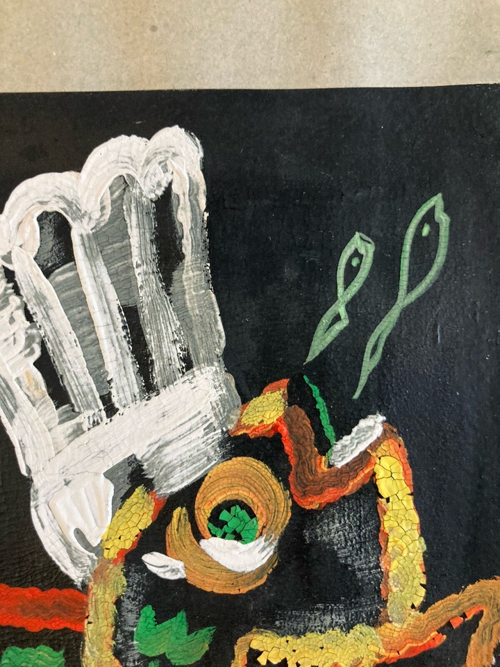 Beautiful Drawing Gouache Fish Toque Chef Advertising Project 1950 ...