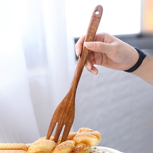 2PCS Long Handle Wooden Fork Large Mixing Fork Cooking Forks Wood ...