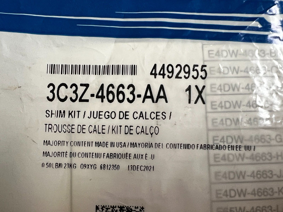 New Genuine Ford 3C3Z-4663-AA Differential Driving Pinion Shim Kit OEM ...