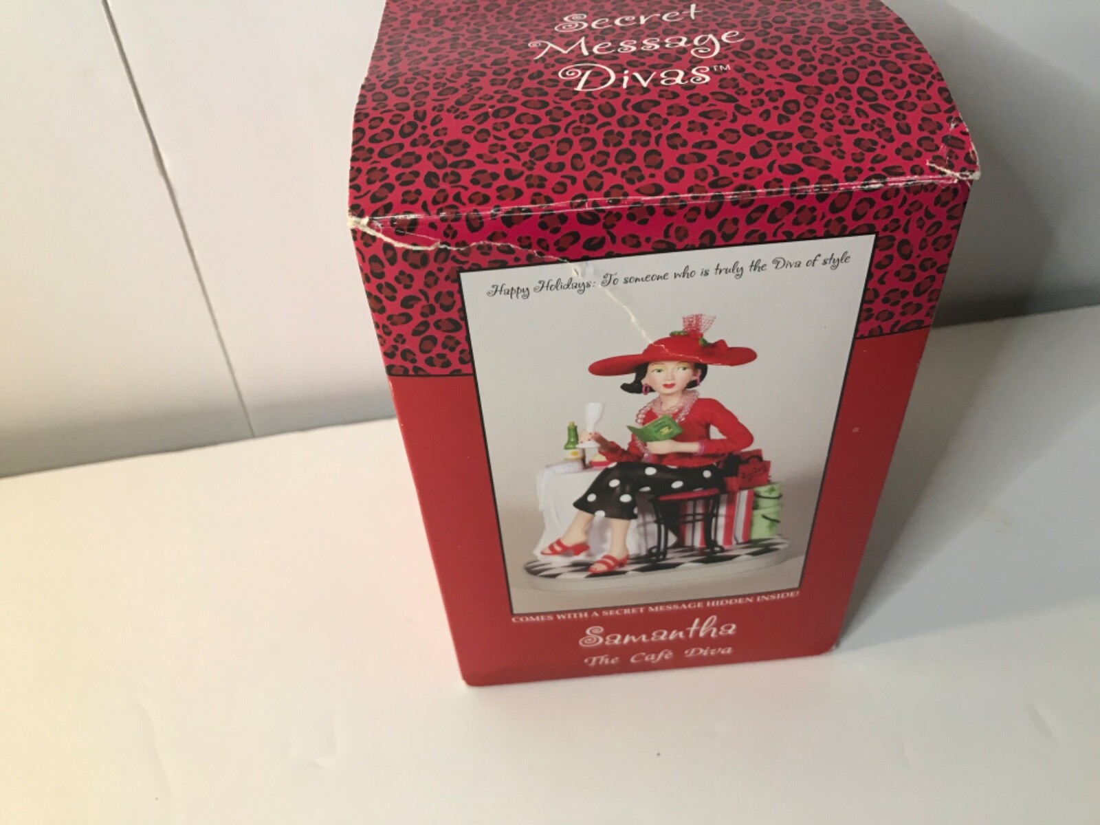 Christmas Secret Message Diva “Samantha The Cafe Diva” Ceramic Figurine ...