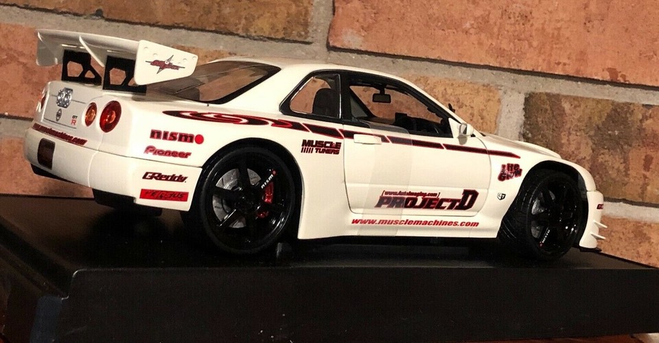 2000 NISSAN SKYLINE GTR 1:18 SS TUNER MUSCLE MACHINES WHITE | eBay