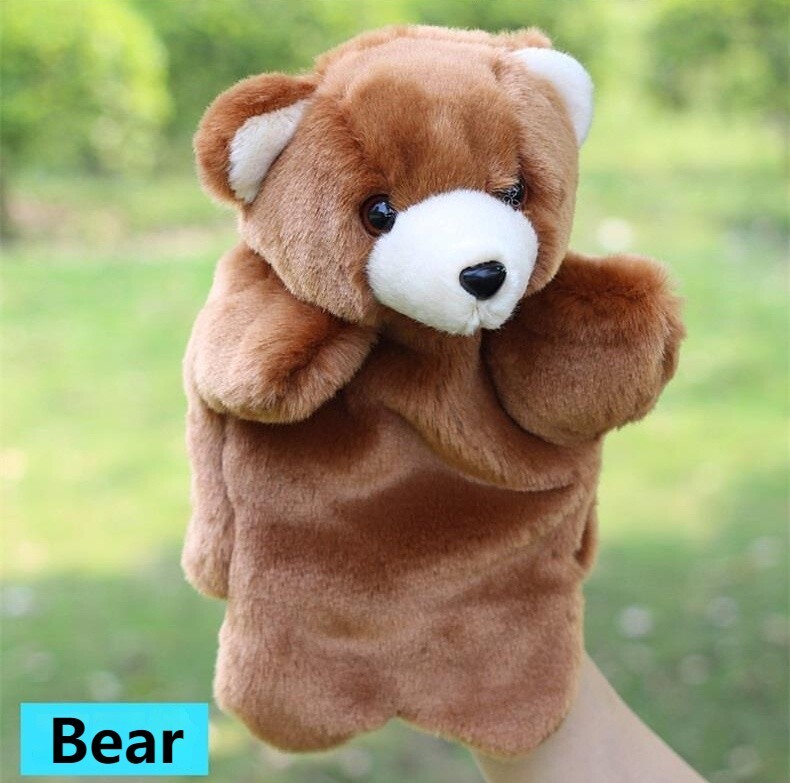 AU Cute Bear Animals Hand Puppets Zoo Plush Toys Parent-child Games For ...