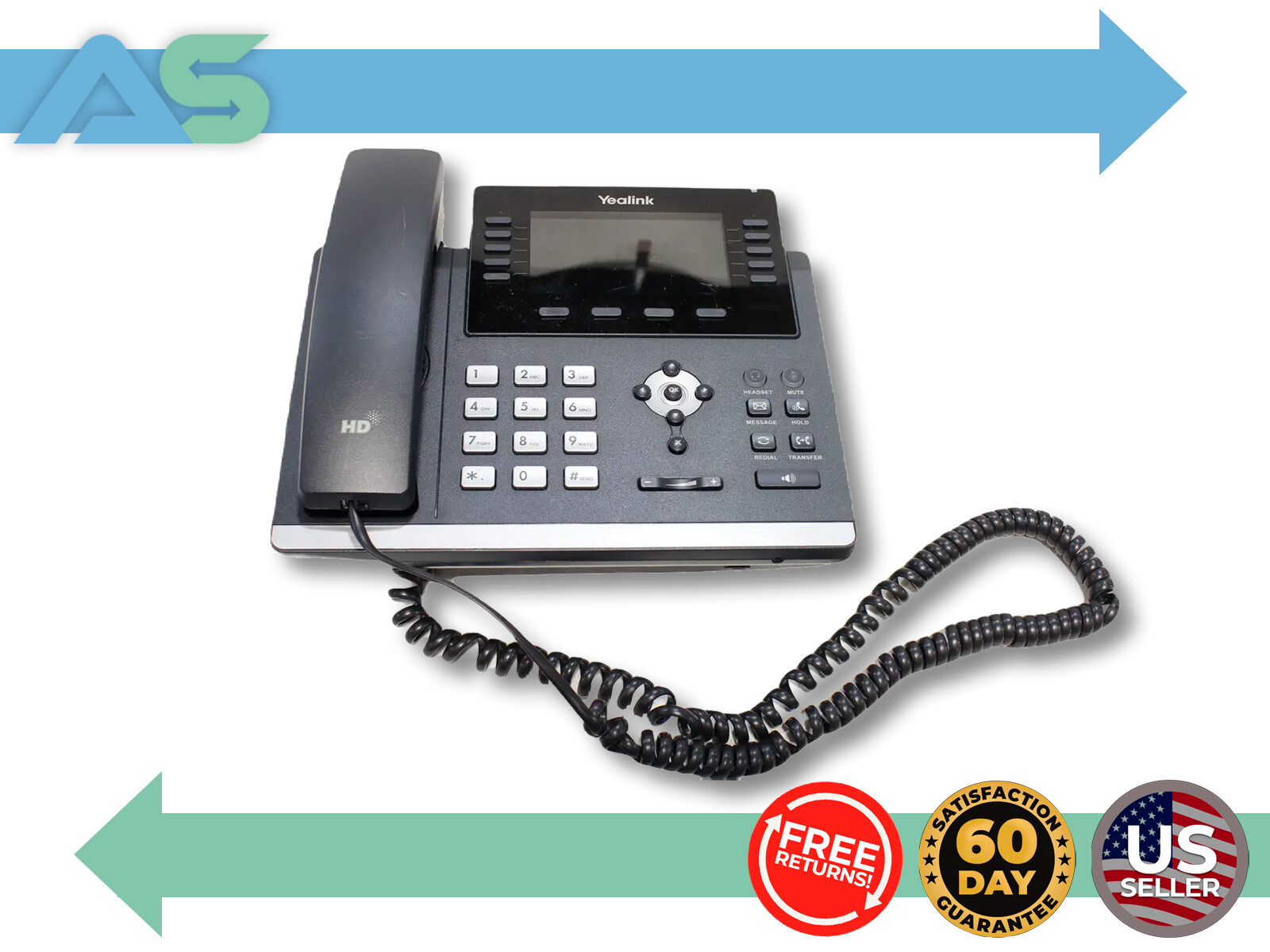 Yealink SIP-T46U Ultra-Elegant Gigabit VoIP 4.3-inch LCD Business ...