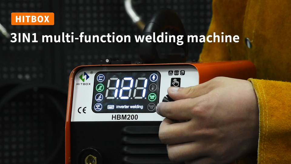 HITBOX 3 in 1 MIG Welder No Gas 200Amp 220V DC MMA Lift TIG MIG Welding ...