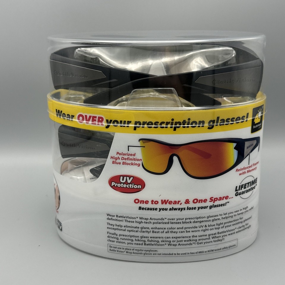 BattleVision Wrap Around HD Polarized Sunglasses AS-SEEN-ON-TV Anti ...