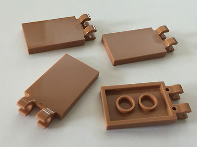 *NEW* 10 Pieces Lego Tile Modified 2x3 with 2 Clips MEDIUM DARK FLESH ...