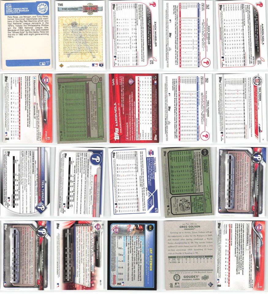 Philadelphia Phillies Team Lot of 100 MLB Baseball Cards Collection | eBay