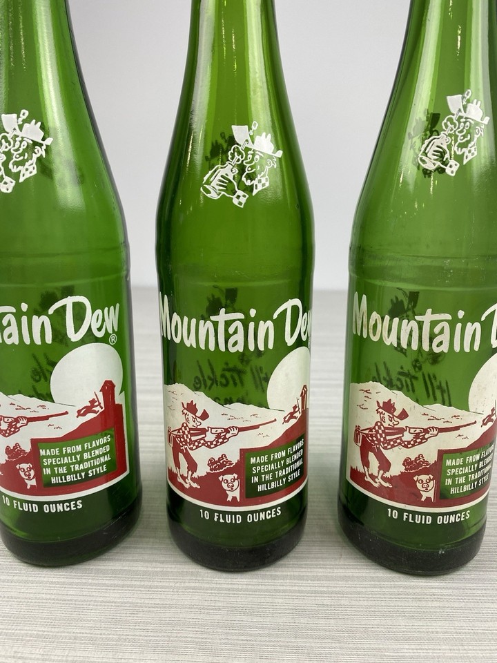 Vintage Mountain Dew 10oz Hillbilly Glass Bottle “It'll Tickle Yore ...