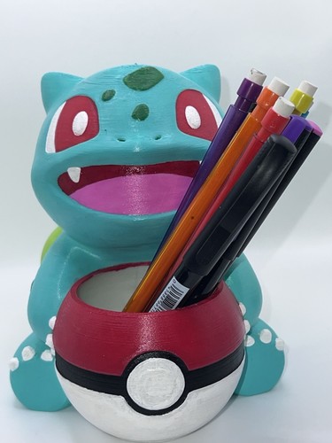 Bulbasaur Pokemon Flower Succulent Pot Planter 3D Printed Hand Painted ...