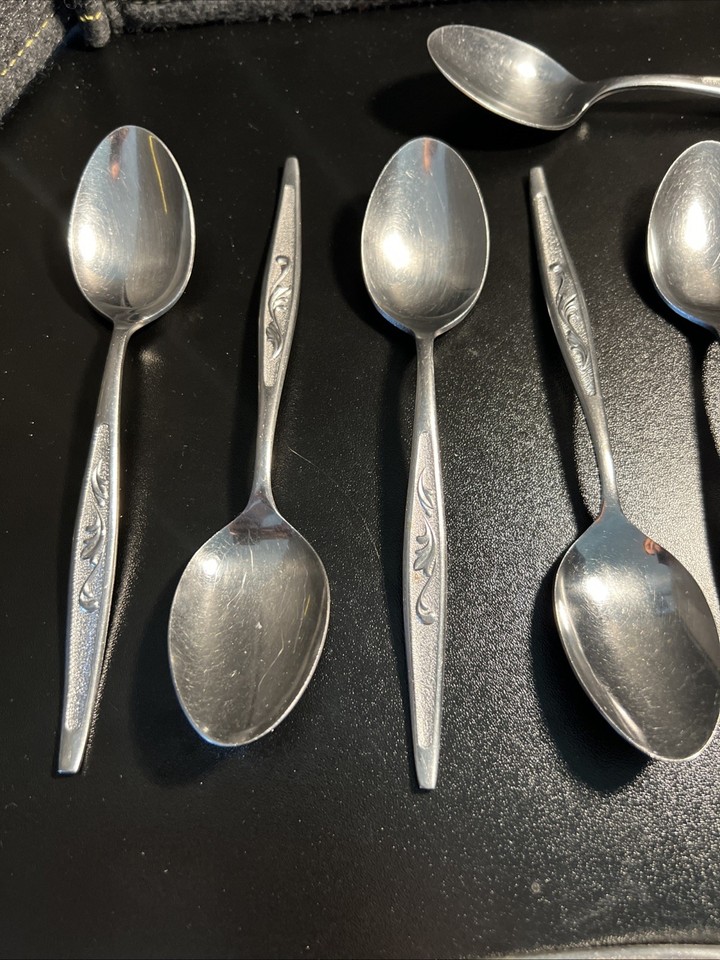 Carlton Stainless Woodcrest Flatware Japan Lot Of 11 Soup Spoons | eBay