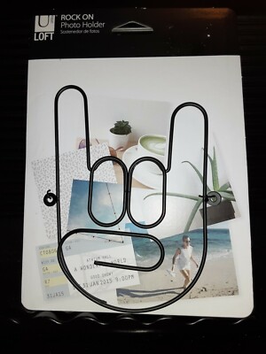 Umbra Loft Photo Holder 7.5 x 6 Rock On Hand Shape Display Black Wire ...