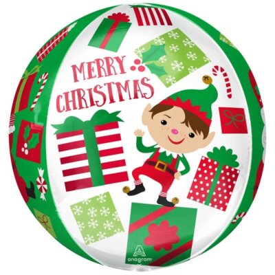 Merry Christmas Santa & Elf Foil Orbz Balloon 38cm (Pk 1) | eBay