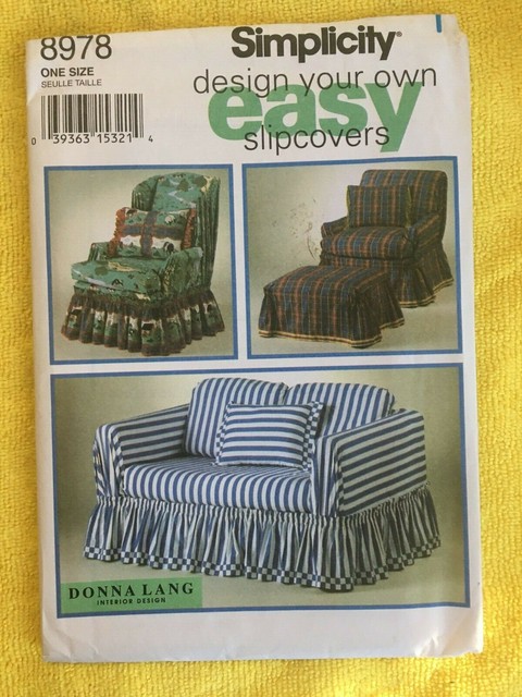Simplicity 8978 Chair Sofa Slipcovers Pattern Uncut for sale online | eBay