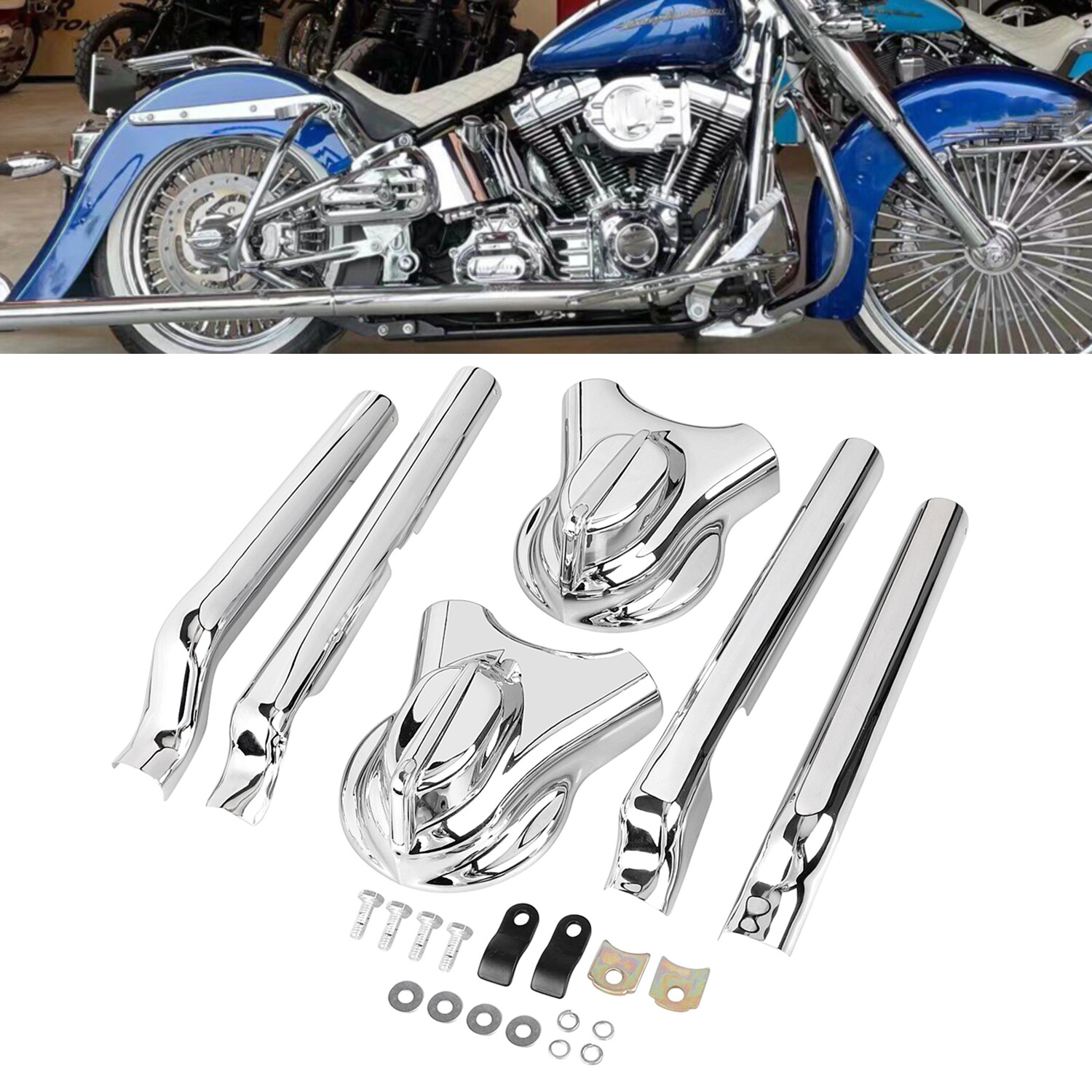 Rear Phantom Swingarm Axle Covers Kit For Harley Heritage Softail ...