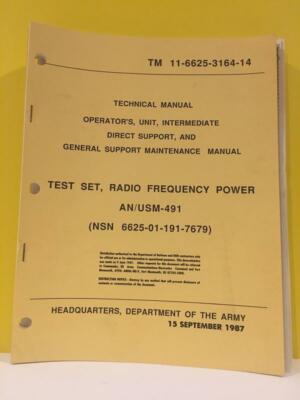 062364-000 Test Set, Radio Frequency Power AN/USM-491 Technical Manual ...