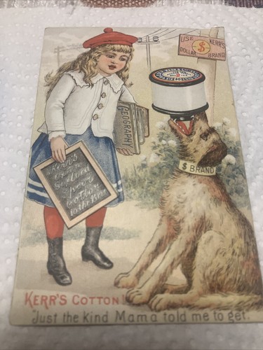 Kerr’s Thread Dog School Girl Trade Card | eBay