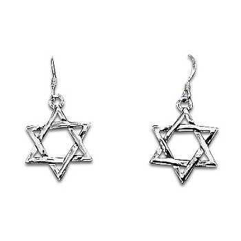 Sterling Silver 6 Point Star of David Dangle Earrings | eBay