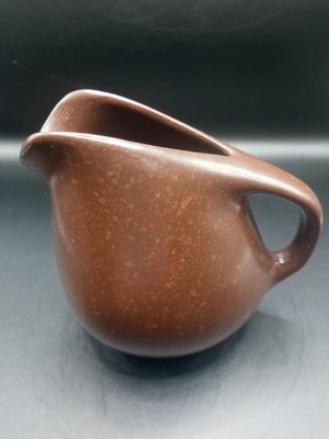 Vtg 50s Raymor Roseville Pottery Ben Seibel Creamer 158 Dark Brown MCM ...