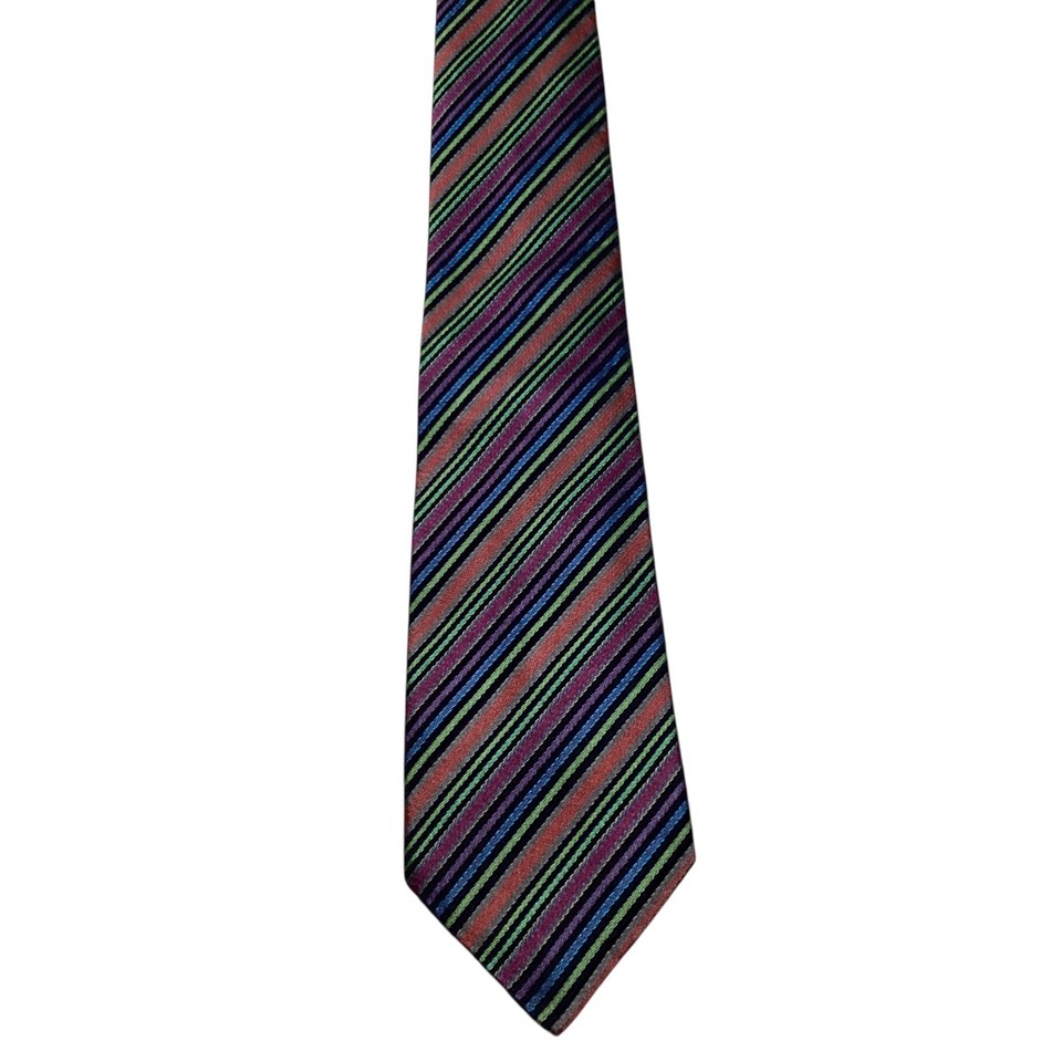 DUCHAMP Men's 100% Silk Necktie 60" ENGLAND Luxury STRIPED Multi ...