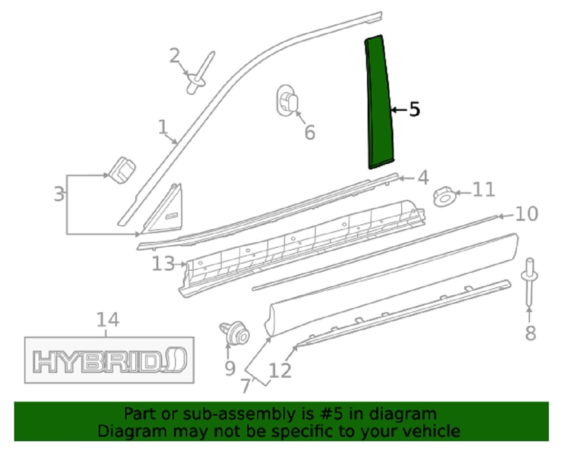 Genuine 2020 Toyota Highlander Front Right Passenger Applique 75755 ...
