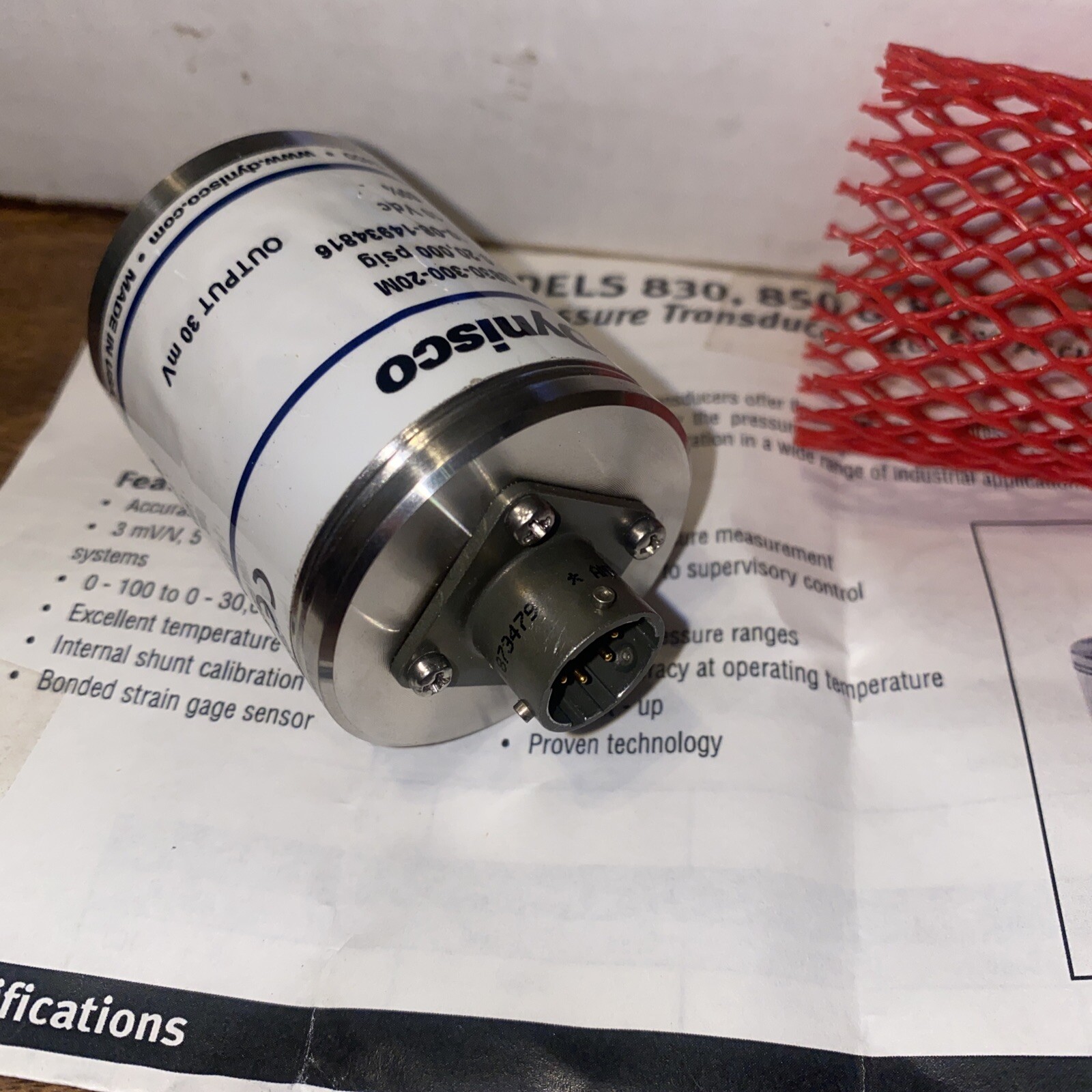 Dynisco Transducer G830-300-20M 0-20000 psig 10 Vdc USS for sale online ...