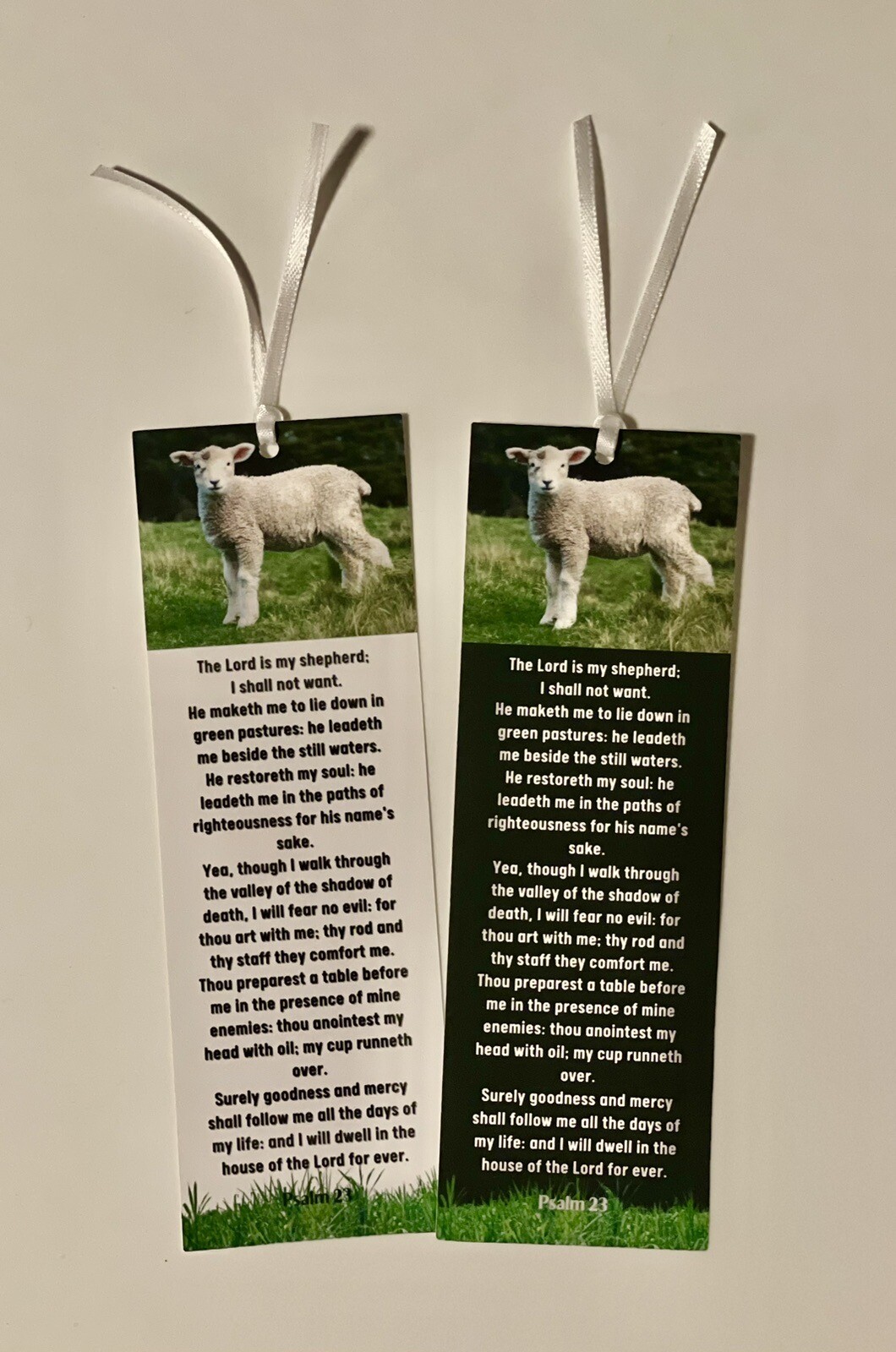 Psalm 23 - Inspirational Bible Scripture, 2 Bookmarks Laminated ...
