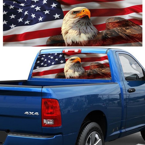 Decal USA American Flag Hawk Sticker Car Pickup Rear Window Windshield ...