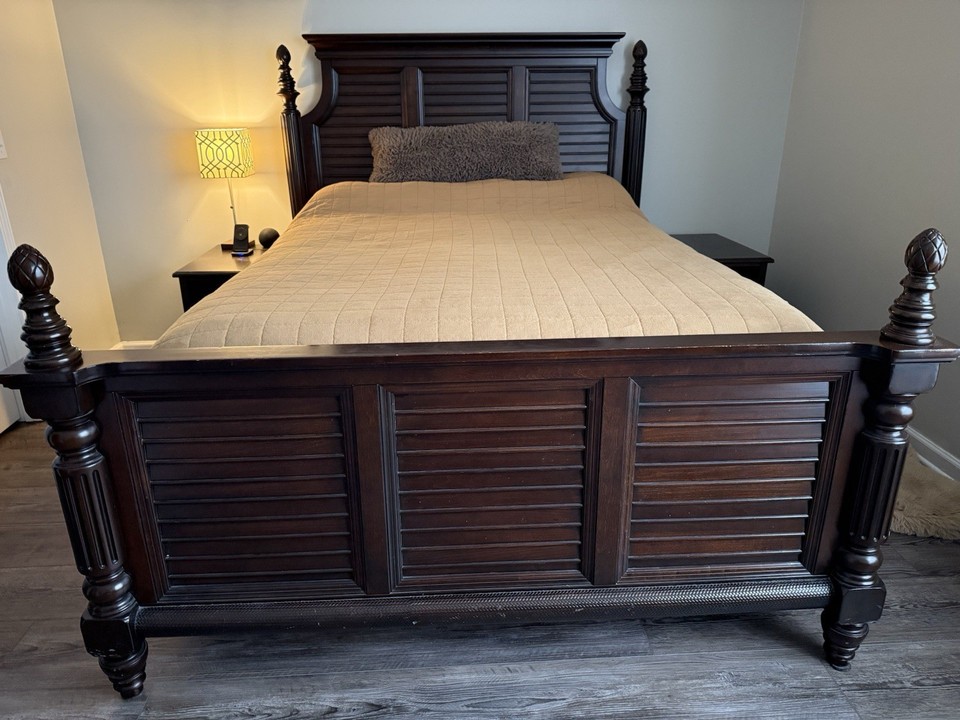 Thomasville Ernest Hemingway Solid Wood Queen Bed Frame | eBay